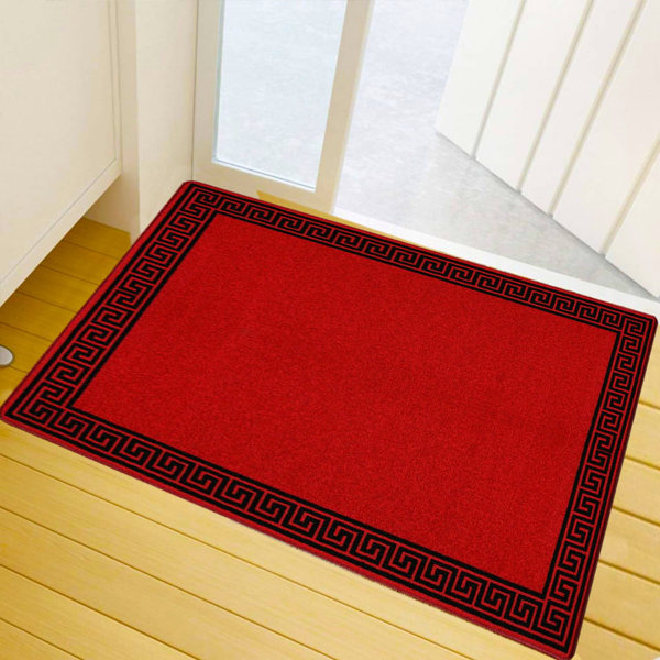 Fairmont Park Swerve New Greeky Red Black Indoor Outdoor Rug Wayfair
